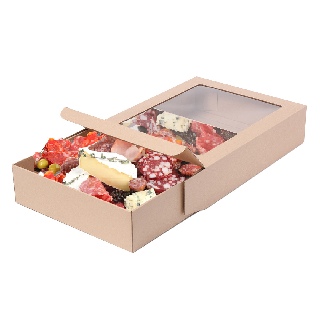 Buy Large Cardboard Food Boxes With Windows in Kraft | boxfox
